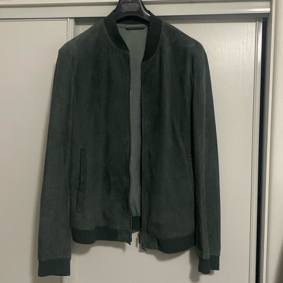 Giorgio Armani | Jackets & Coats | Giorgio Armani Grey Suede Leather ...